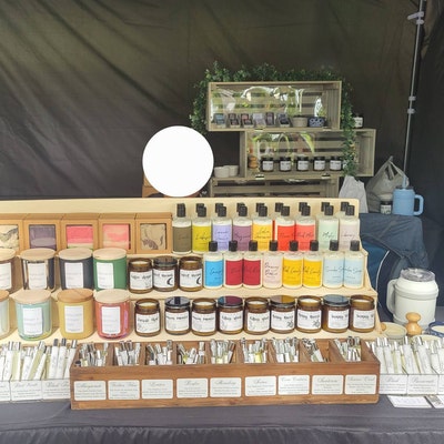 Vendor Booth Collapsible Display 45 Width , 3-tier Wooden Countertop ...