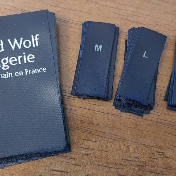 Custom Fabric Labels 100 Black SATIN Apparel Labels PRECUT - Etsy