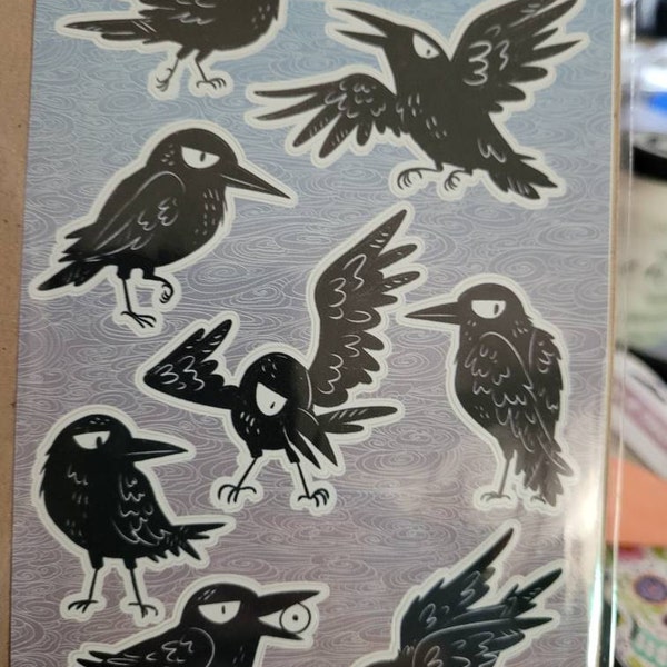 Sassy Crow Sticker Sheet Etsy