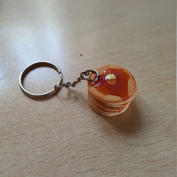 Pancake Keychain // Polymer Clay Food // Novelty Clay Statement Jewelry ...
