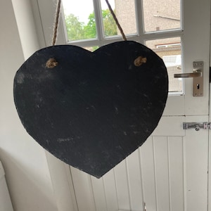 100 X Handmade Natural Slate Heart Mini Chalkboard Tags Wedding Favours ...