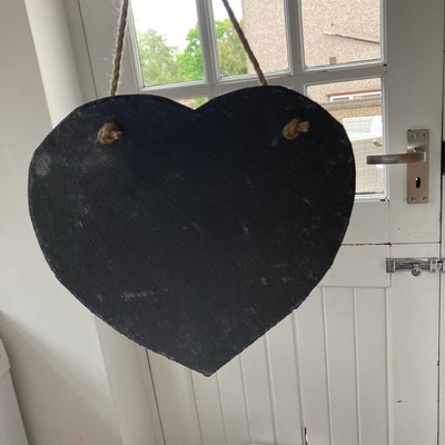 Handmade Natural Slate Hanging Chalkboard Blackboard Message - Etsy