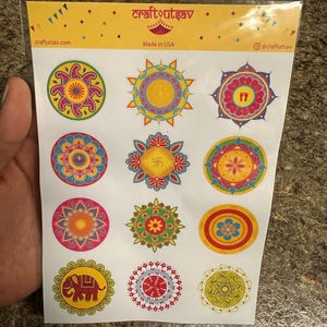 Diwali Art Self-ink Stamps for Kids 24 Unique Indian Themed Designs, 6 ...
