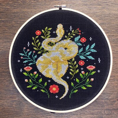 Yellow Snake Cross Stitch Pattern PDF, Ball Python Cross Stitch ...