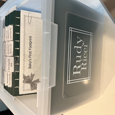 Fully Assembled Keepsake File Box Memory Tote Custom Newborn Gift Kids ...