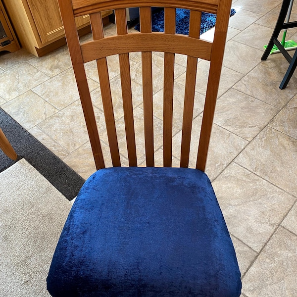 DARK BLUE Solid Chenille Velvet Upholstery Drapery Fabric (56 In.) Sold ...