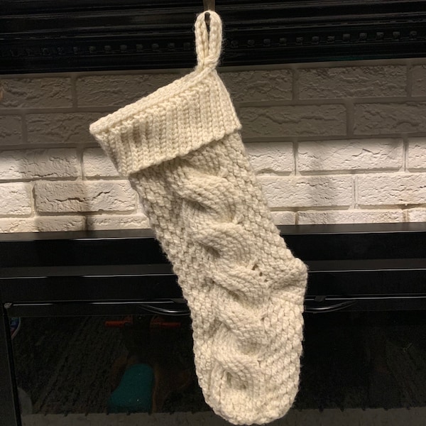 CROCHET PATTERN | Big Bold Cabled Stocking | Crochet Christmas Stocking ...