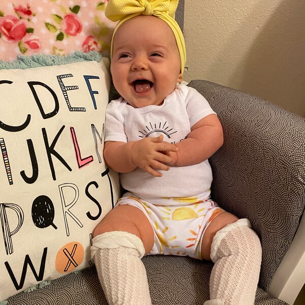 Sun Baby Bummies and Bow Set, Baby Girl Coming Home Outfit, Little Ray of Sunshine Bloomers Bow ...