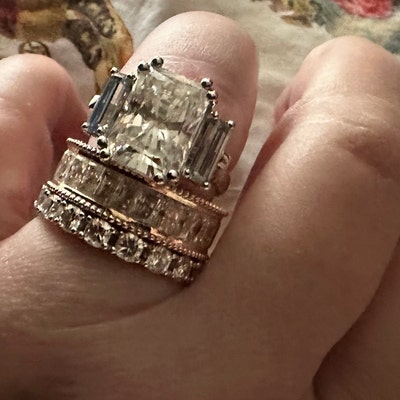 Connected Stacking Rings Solid Gold Linked Rings, Diamond, Brushed or ...