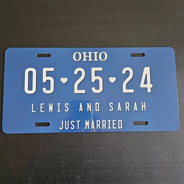 Wedding License Plate - Just Married Mr and Mrs - Wedding Car License ...