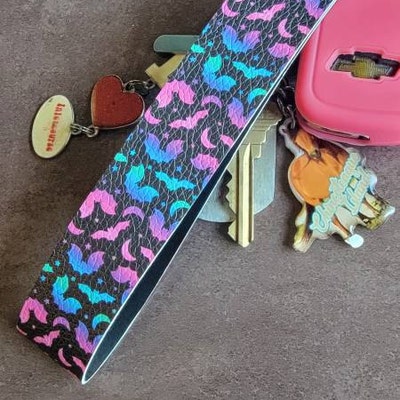 Neon Bat Goth Keychain Wristlet, Gothic Car Accessories or Gift for Her ...