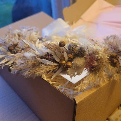 Pax Boho Dried Flower Crown Wedding Headband - Etsy