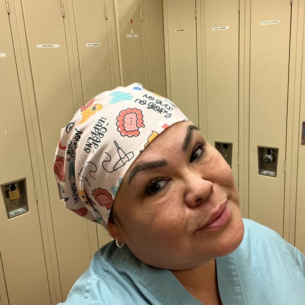 Rad Tech Scrub Hat| Radiology- X-ray Scrub Cap | Satin Lined Option ...