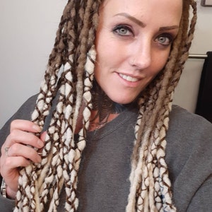 Curly Dreads Ombre Brown to Light Brown Dreads Double Ended or Single ...