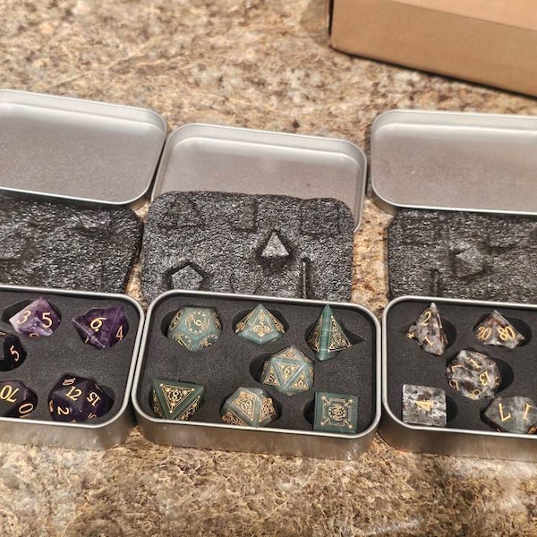 Full Set Yooperlite Gemstone Dice| Stone Dice Set |engraved Gemstone ...