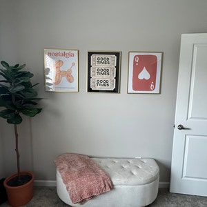 Retro Nostalgia Print Trendy Wall Art Prints Pink Wall Prints Trendy ...