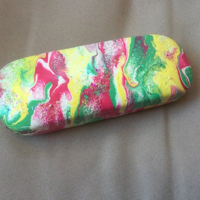 Custom Hard Eye Glass Case, Abstract Painted Glasses Case, Painted Eye ...