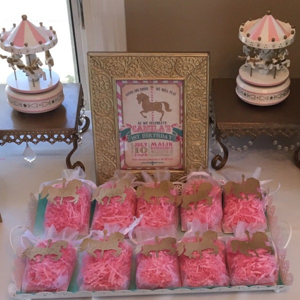 Carousel Birthday Invitation, Carousel First Birthday, Carousel ...