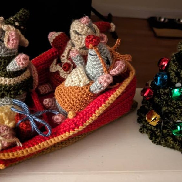 Christmas Mice, Tree & Sleigh Crochet Pattern - Etsy