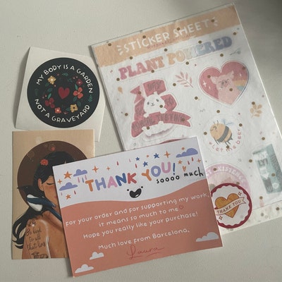 Vegan Sticker Sheet 8 Vegan Stickers A6 Sticker Sheet - Etsy