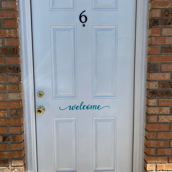 Welcome Door Decal, Cute Welcome Sticker Greeting for Home Phrase ...