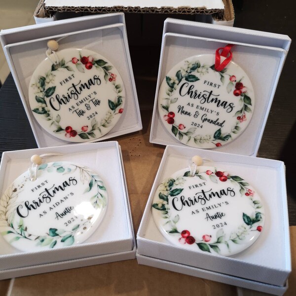 Christmas Tree Ceramic Coaster Gift Set of 2, 4 Christmas Gift for Her ...