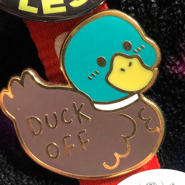 Enamel Pin Cute Duck off Mallard Enamel Pin Badge Animal Bird Sassy ...