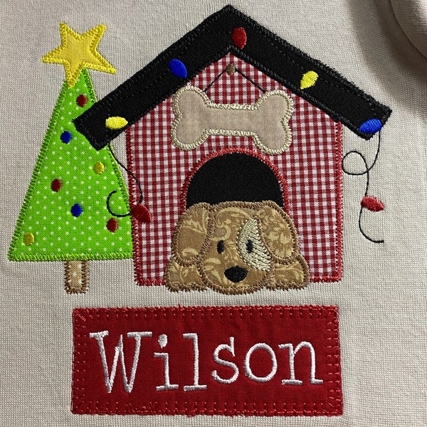Dog House Tree Zig Zag Stitch Applique Design 5x7 6x10 8x8 8x12 9x9 - Etsy
