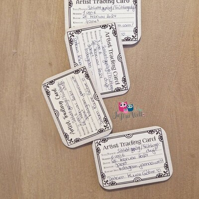 ATC Back Sides, Horizontal Artist Trading Card Label, Digital Download ...