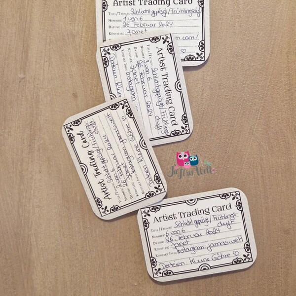 ATC Back Sides, Horizontal Artist Trading Card Label, Digital Download ...