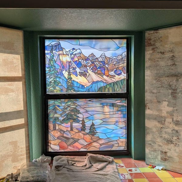 Stained Glass Premium Window Film, Custom Size, Frosted - Banff ...