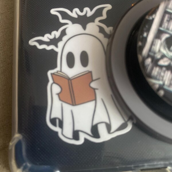 Reading Ghost Sticker, Cute Ghost Sticker, Ghost Sticker, Kindle ...