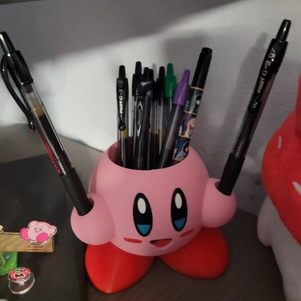 Kirby Inspired Pen Holder, Video Game Inspired Utensil Holder, Gift for ...