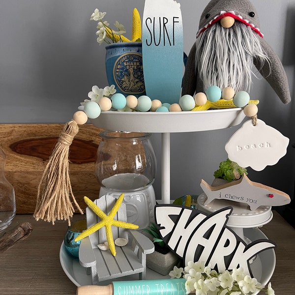 Shark Tiered Tray Signs // Shark Tiered Tray Decor - Etsy