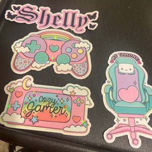 Holographic or Matte Gamer Girl Vinyl Sticker Pack, Cute Kawaii ...