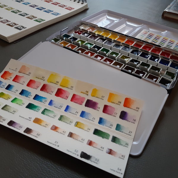 Watercolor Paint Set of 48 Half Pans From Renesans With Deluxe Expanded ...