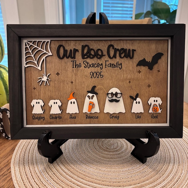 Personalized Ghost Family Sign, Custom Names, Ghost Shapes, and ...