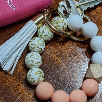 Bangle Keychain Bracelet Key Chain Wristlet Keyring Silicone Elastic ...