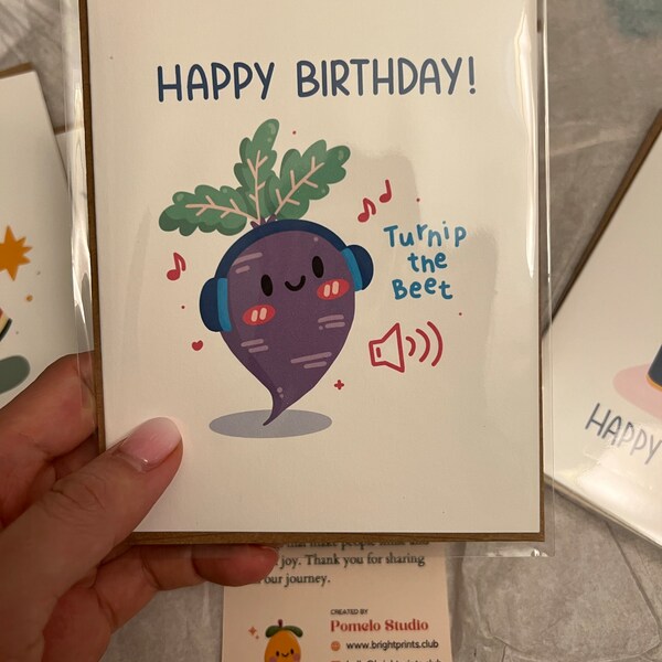Turnip Up! Happy Birthday - Greeting Card - Birthday Card - Pun - Turn ...
