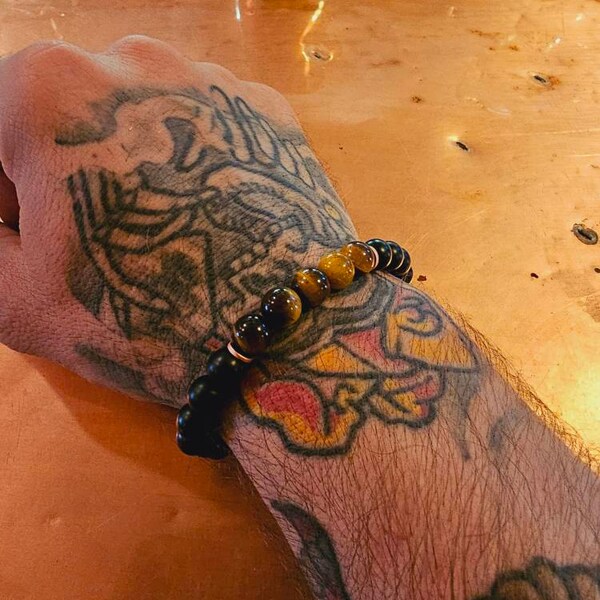 Mindfulness Gift Bracelet Man Tigers Eye Bracelet Crystal Bracelet ...