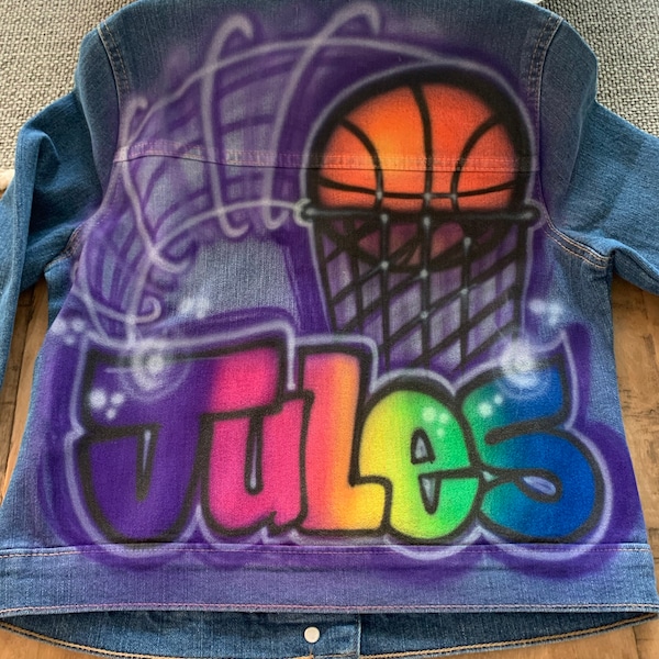 Girl's Airbrushed Jean Jacket - Etsy