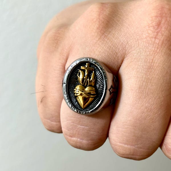 Sun Moon Star Ring, Sun and Moon Ring, Stainless Steel Ring, Unisex ...