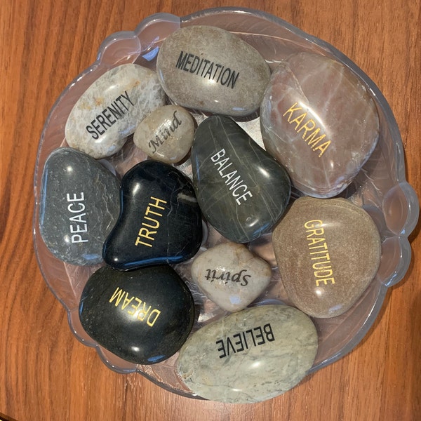 Engraved River Rock Word Stones Single Words, Sold Individually - Etsy