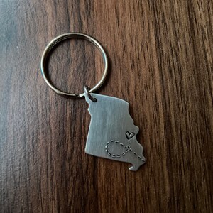 Choose Your State or Country Custom Long Distance Keychain Set - Etsy