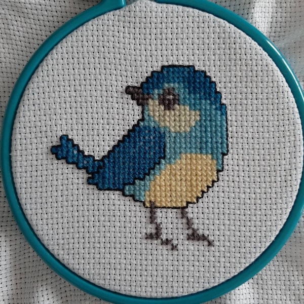 Mini Cross Stitch Pattern. Little Bird. Counted Cross Stitch Chart ...
