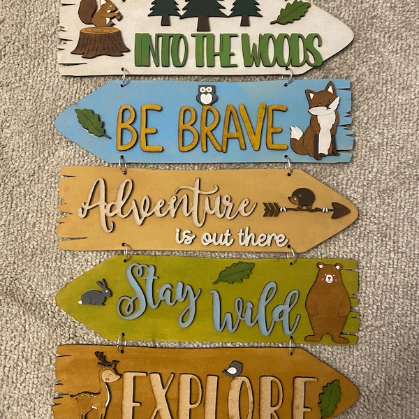 Blank Craft Kit Laser Cut Wooden MDF Direction Sign Theme Room Door ...