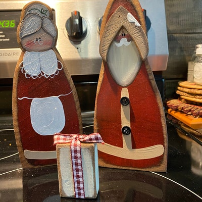 Wood Santa Clause Set/tabletop/ 3 Piece Set/8 Tall/ Made PER Order NOT ...