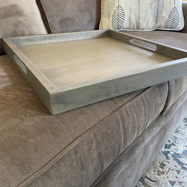 Solid Wood Ottoman Tray, Oversized, Extra Large Tray With Handles, XXL ...