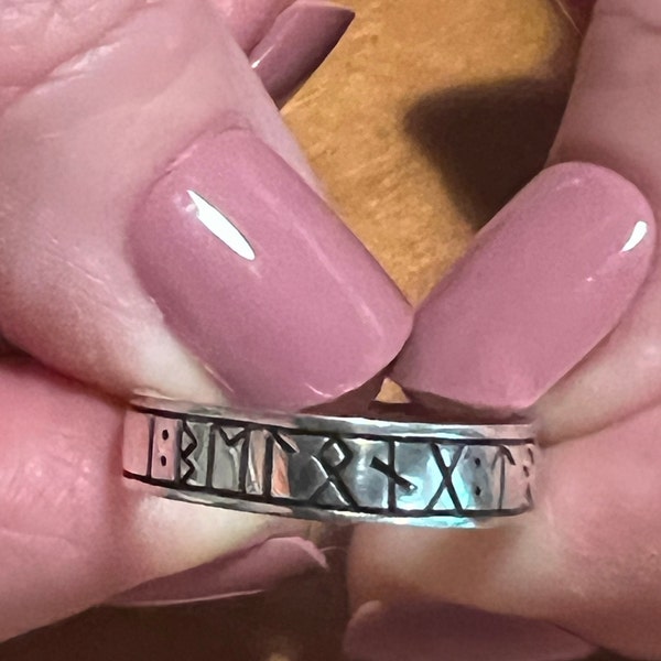 Custom Hand Carved Viking Runic Ring - Etsy