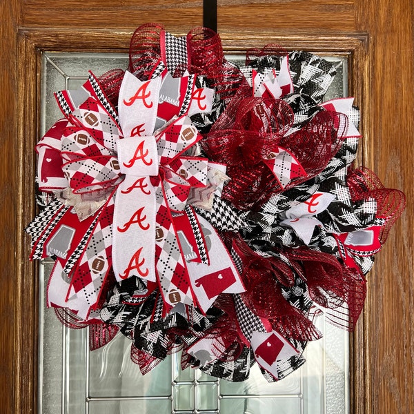 Alabama Football Ribbon Roll Tide Ribbon Houndstooth Ribbon 2.5 Inch ...